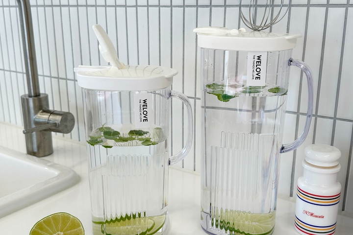 물병·저그·디스펜서 Bpa Free 투명 심플 모던한 화이트 냉장고 손잡이 물병 정사각18l2p세트 오늘의집 쇼핑