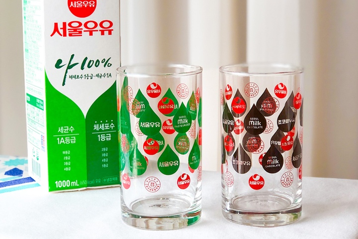 유리컵·물컵 서울우유 레트로 하이볼 유리컵 2color 감성 유리잔 오늘의집 쇼핑