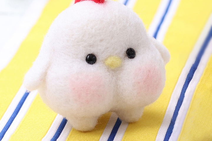 Diy기타수예용품 양모펠트 기타 테마 흰 꼬꼬 니들펠트 인형 만들기 Diy 키트 패키지 오늘의집 쇼핑