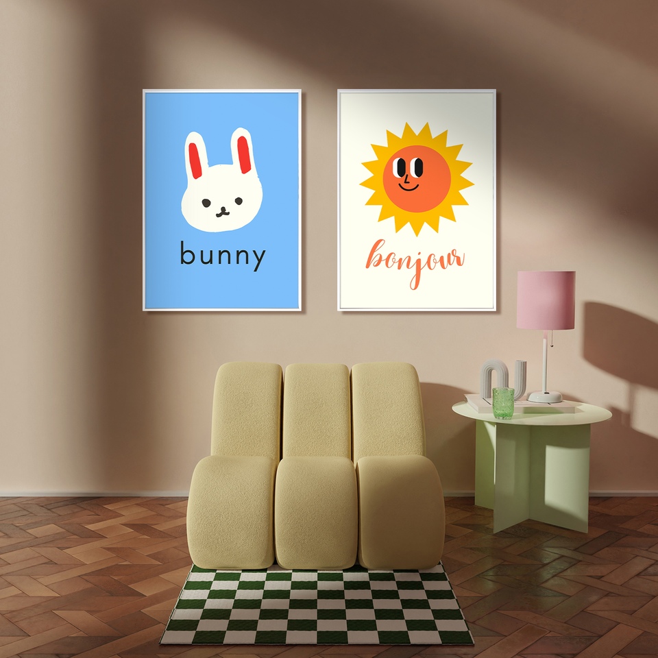 그림·사진 > 나의 컬러 큐레이션, 인테리어 포스터 액자 / 117 Bonjour Fun Sun / | 오늘의집 쇼핑